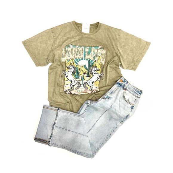 zutter | Tops | New Zutter Long Live Cowgirls Tee In Mineral Wash ...